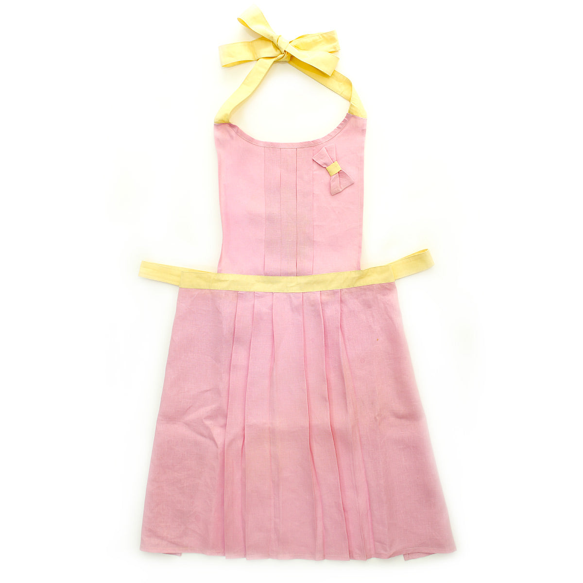 Delantal en Lino Rosa con Amarillo. – ZASH Store